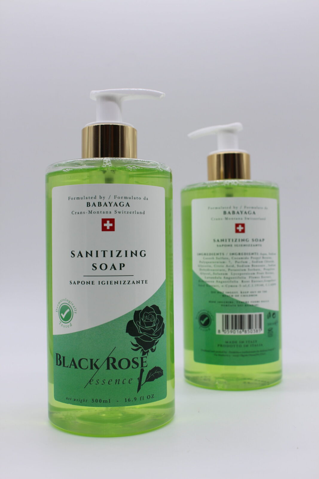 Liquid Sanitizing Soap 500ml Black Rose | Alchimia Soap